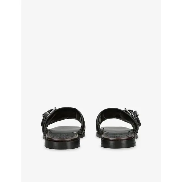 GANNI Sue Faux-leather Sandals With Buckle Embellishments - Brown