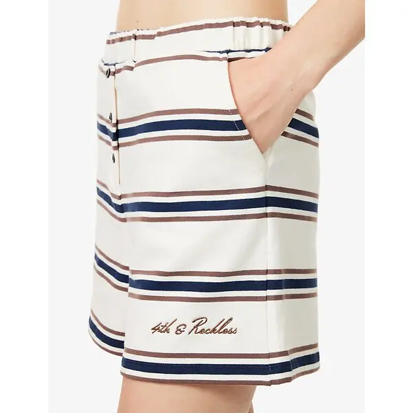4TH & RECKLESS Striped Stretch-cotton Shorts