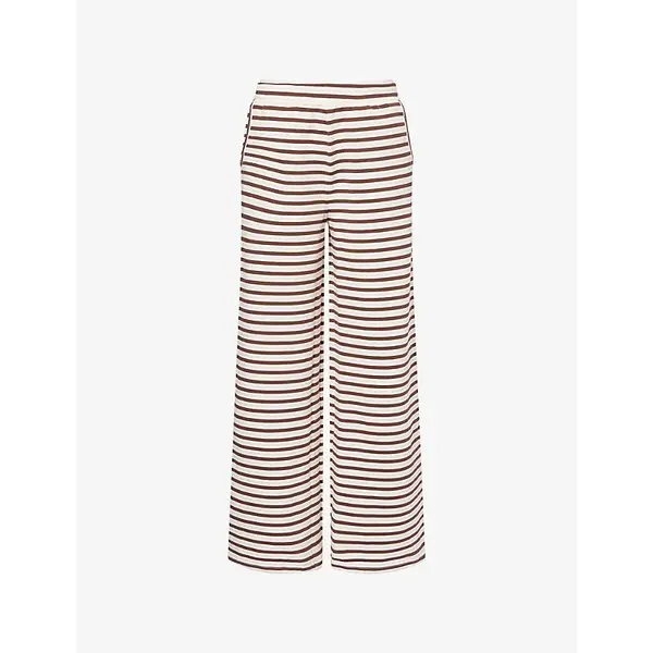 4TH & RECKLESS Liorra Striped Stretch-cotton Trousers