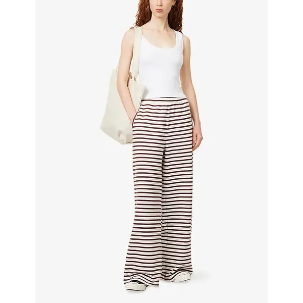4TH & RECKLESS Liorra Striped Stretch-cotton Trousers