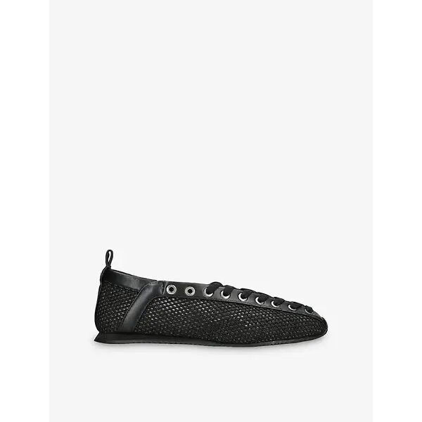 GANNI Ballerina Mesh Ballet Flats - Black