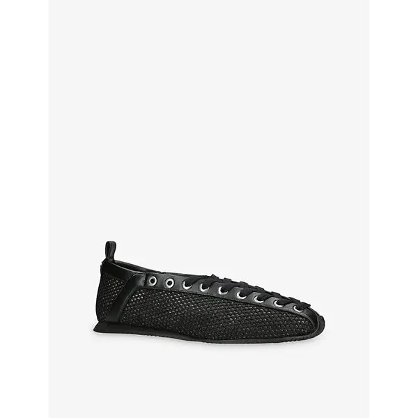 GANNI Ballerina Mesh Ballet Flats - Black