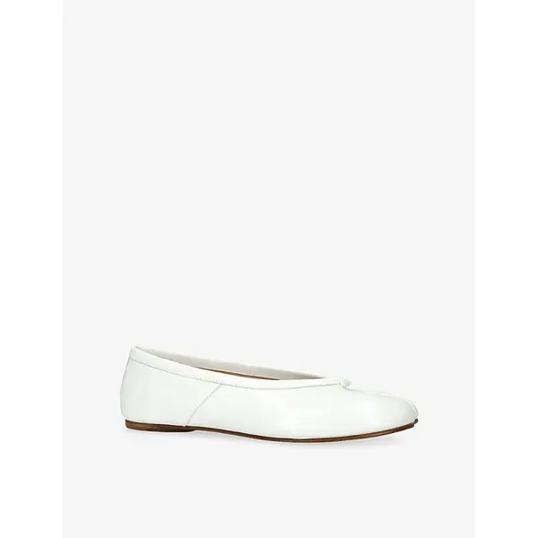 MAISON MARGIELA Tabi Ballerina Leather Ballet Flats - White
