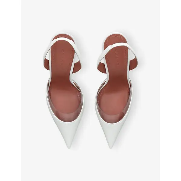 Amina Muaddi Lara Pointed Toe Stiletto Sling-back Courts