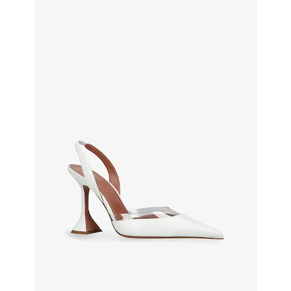 Amina Muaddi Lara Pointed Toe Stiletto Sling-back Courts