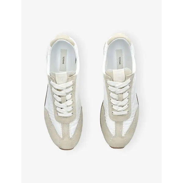 TOTEME Suede Lace-up Sneakers - White/comb