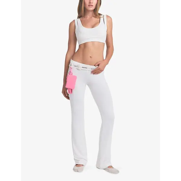 NIKESKIMS Skims Airy Low-rise Mini Flare Jersey Trousers - Ivory