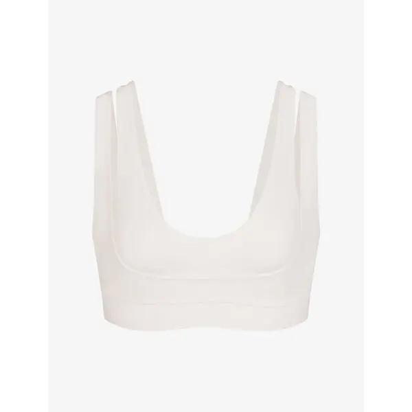 NIKESKIMS Matte Double-strap Scoop-neck Sports Bra