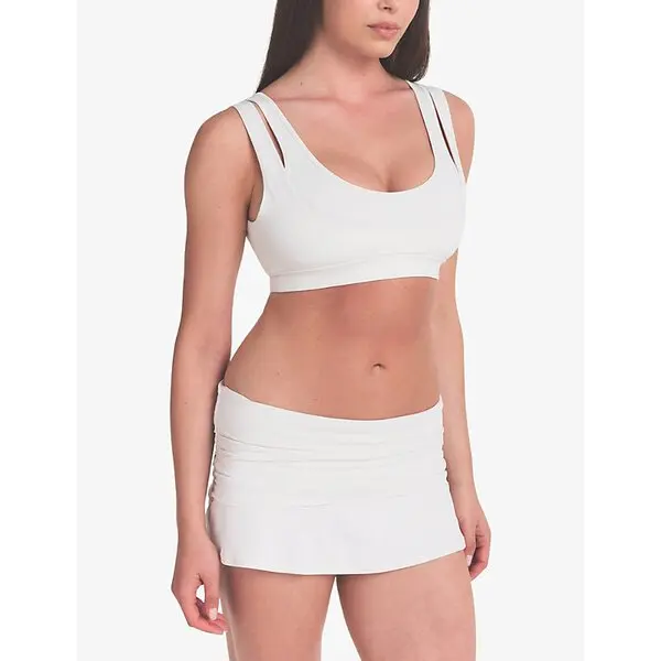 NIKESKIMS Matte Double-strap Scoop-neck Sports Bra