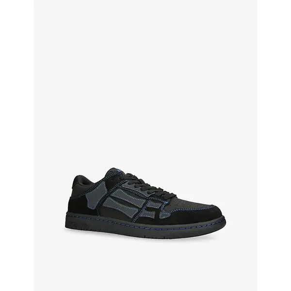 Amiri Suede Skel Leather Trainers - Black/comb