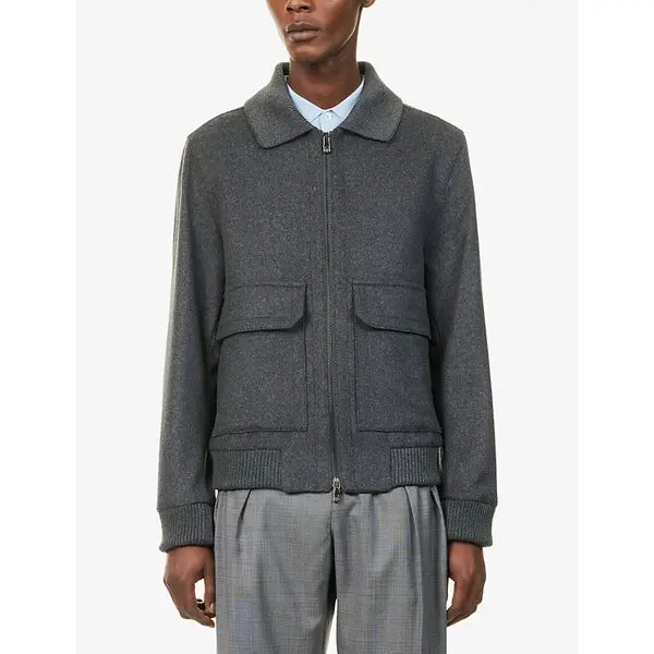 Corneliani Collared Wool-blend Bomber Jacket