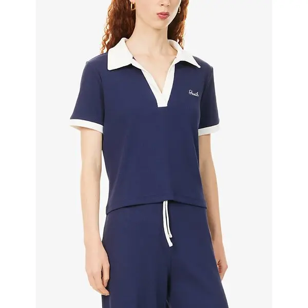 4TH & RECKLESS Ribbed Cotton Polo Top