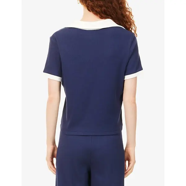 4TH & RECKLESS Ribbed Cotton Polo Top