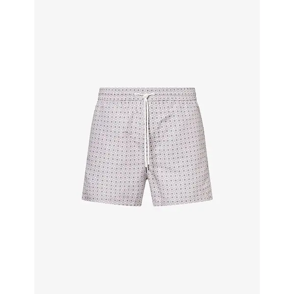 ARNE Mosaic Print Swim Shorts - Stone