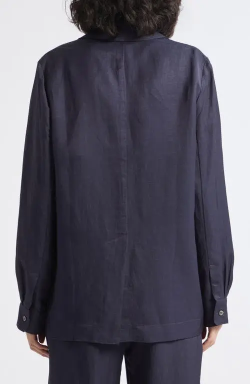 LESET Linen Blend Notch Lapel Jacket