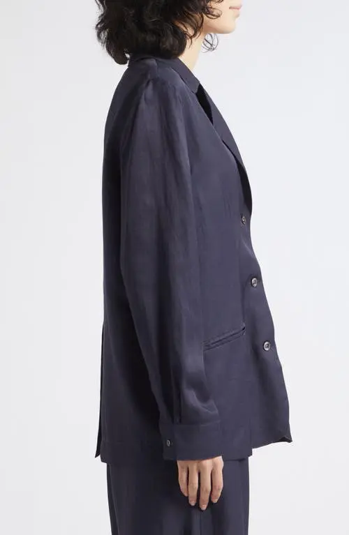 LESET Linen Blend Notch Lapel Jacket
