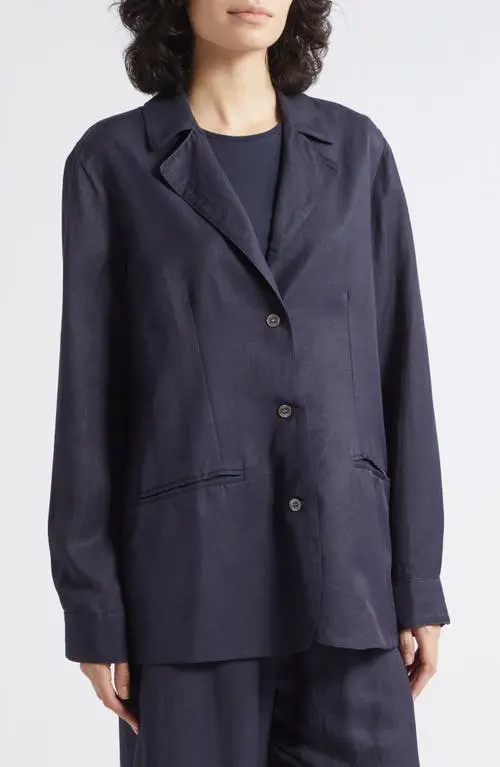 LESET Linen Blend Notch Lapel Jacket