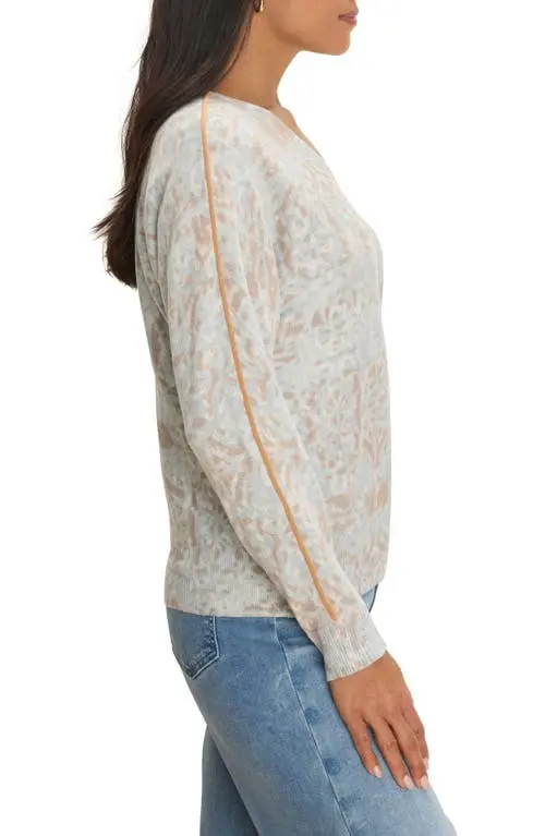 NIC+ZOE Impressions Tipped V-neck Sweater