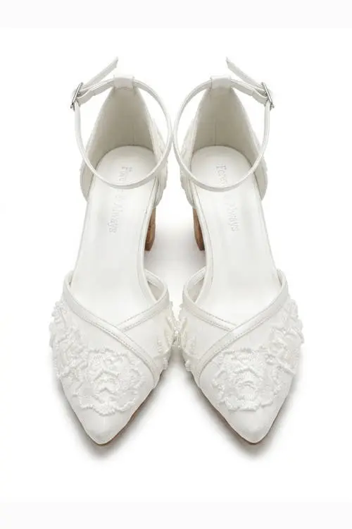 FOREVER & ALWAYS SHOES Forever & Always Viona Lace Bridal Pump