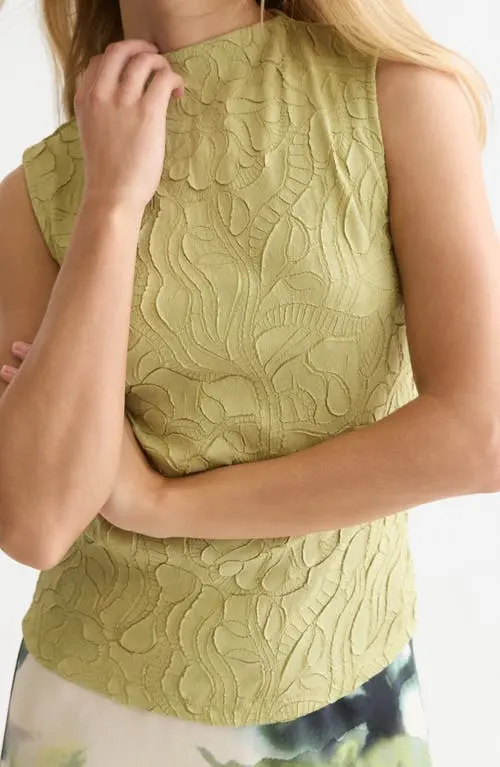 Scotch & Soda Floral Jacquard Sleeveless Funnel Neck Top