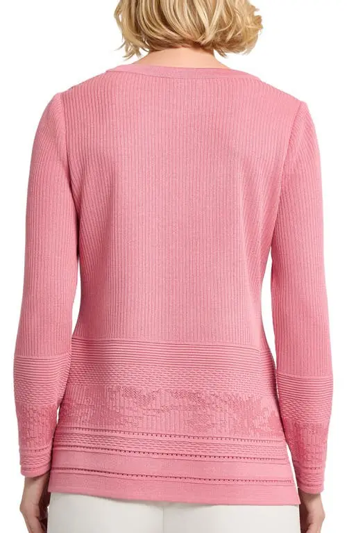 Misook Mixed Stitch Relaxed Fit Sweater