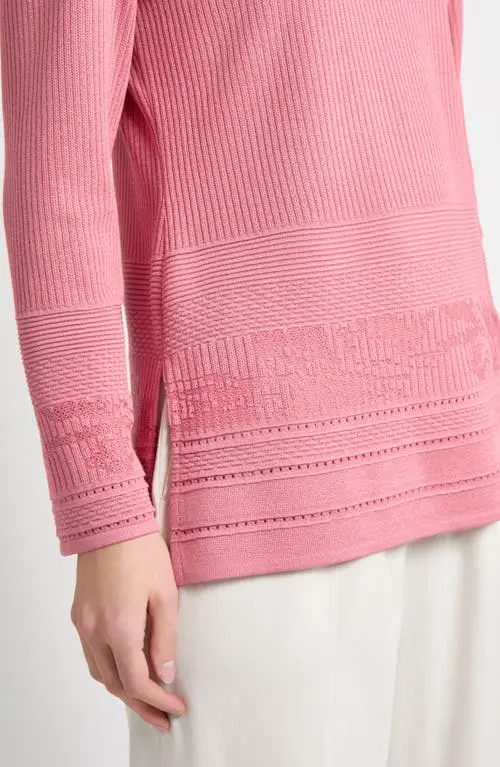 Misook Mixed Stitch Relaxed Fit Sweater