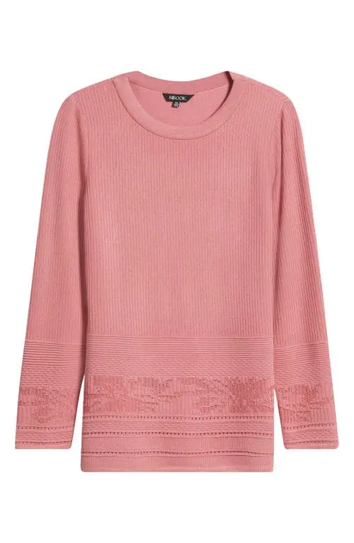 Misook Mixed Stitch Relaxed Fit Sweater