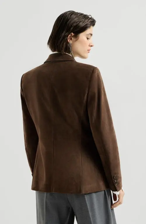 Brunello Cucinelli Suede Blazer With Monili