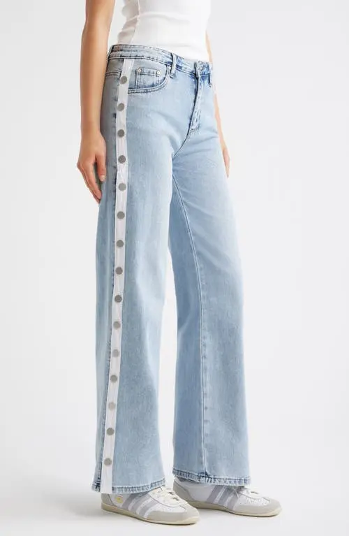 TRACTR Button Detailed Wide Leg Jeans