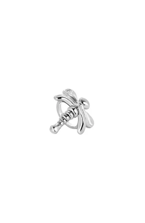 UNODE50 Sterling Plated Dragonfly Ring - Silver