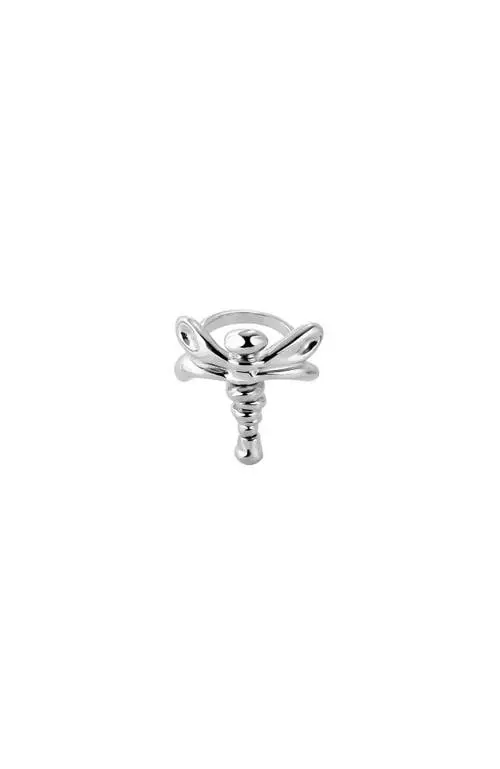 UNODE50 Sterling Plated Dragonfly Ring - Silver