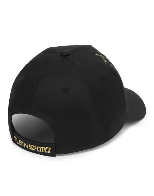 PLEIN SPORT Tiger Print Baseball Cap - Black/gold