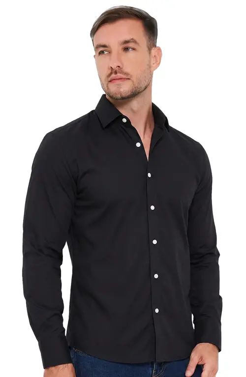 ALL CITIZENS Venture Tech Dress Shirtclassic Fit - Black