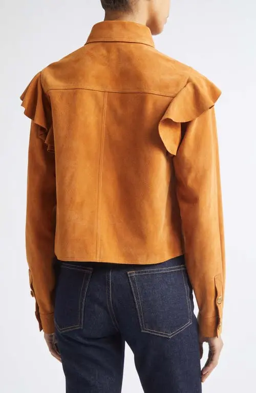 Ulla Johnson Matilde Ruffle Suede Jacket