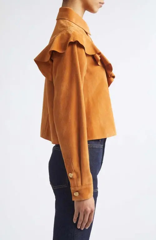 Ulla Johnson Matilde Ruffle Suede Jacket
