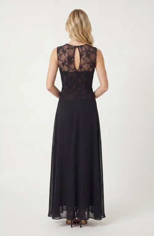 MODENAIRE Sheer Lace Sleeveless Maxi Dress