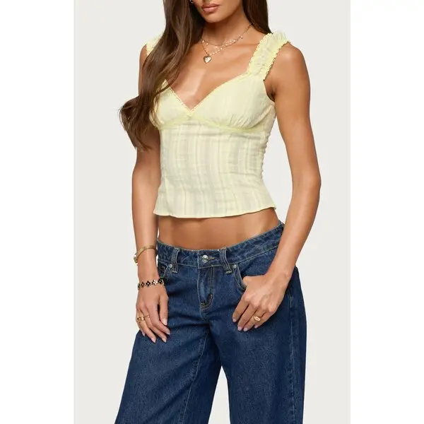 EDIKTED Katerine Lace Trim Tank