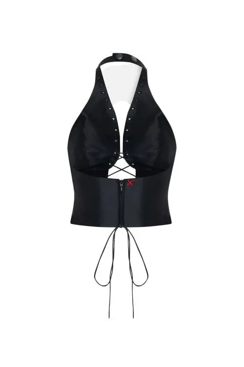 PCFG The Party Edit Crisscross Neck Lace Up Top
