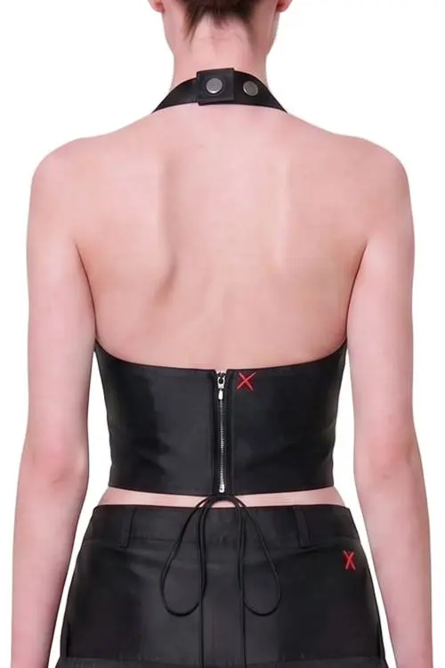 PCFG The Party Edit Crisscross Neck Lace Up Top
