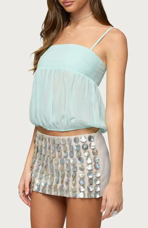 EDIKTED Strapless Chiffon Top With Bubble Hem