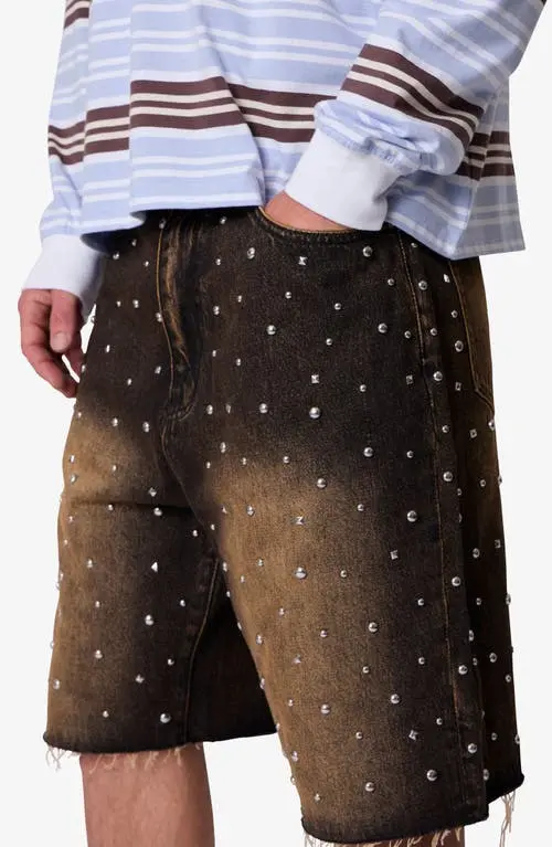 Mnml Baggy Studded Denim Shorts