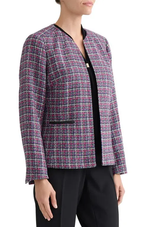KASPER Collarless Tweed Jacket