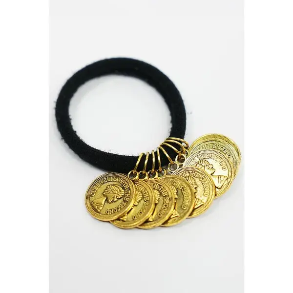 HAIR DRAMA CO Metal Coin Hair Ties Set Of 2 - Gold