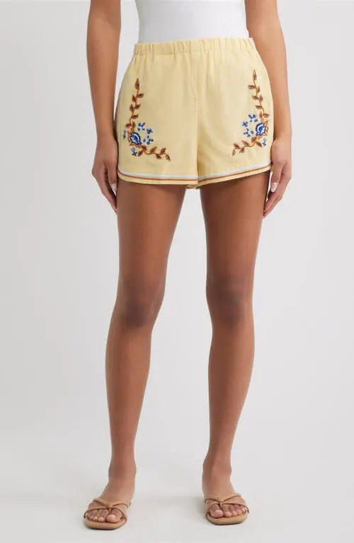 CLEOBELLA Wes Embroidered Shorts - Impala