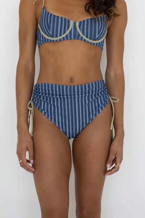 Geode Swimwear Cobalt High Waisted Bikini Bottoms - Blue