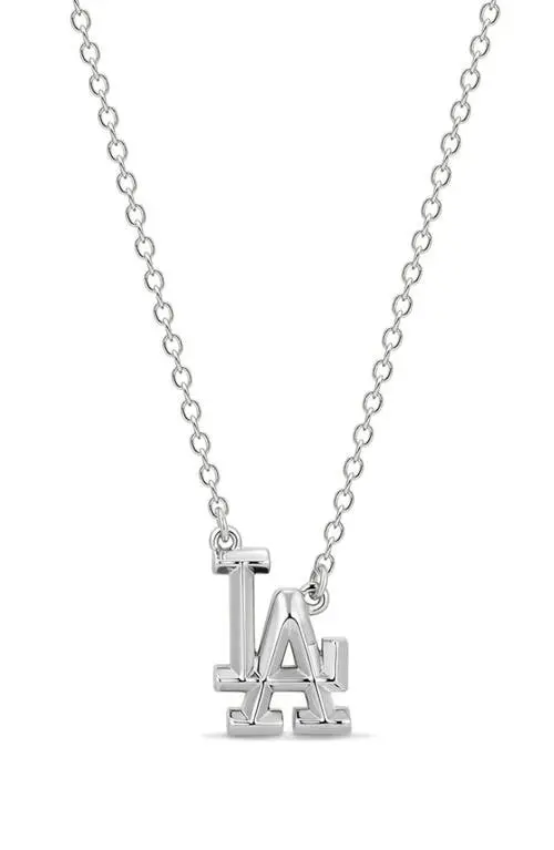 LUV AJ X The Mlb Los Angeles Dodgers Logo Charm Necklace - Silver