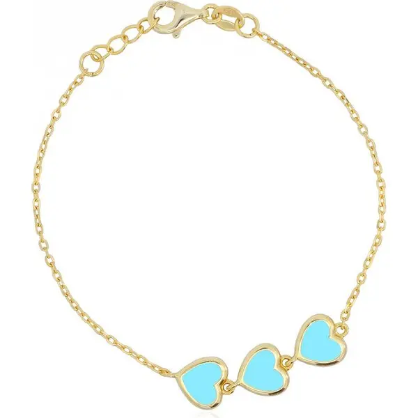 THE LOVERY FINE JEWELRY Trio Heart Bracelet - Turquoise