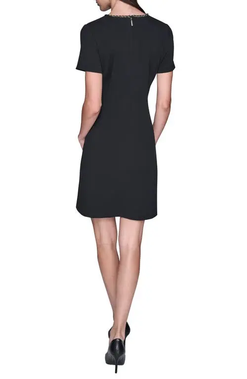 Karl Lagerfeld Paris Chain Embellished Sheath Dress
