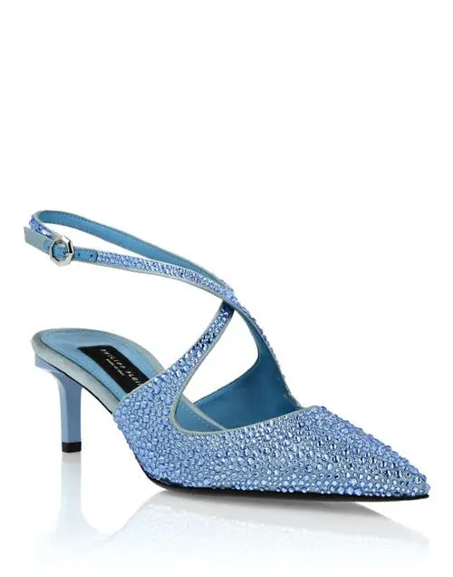 Philipp Plein Slingback Shoes Strass Jewel - Lightblue