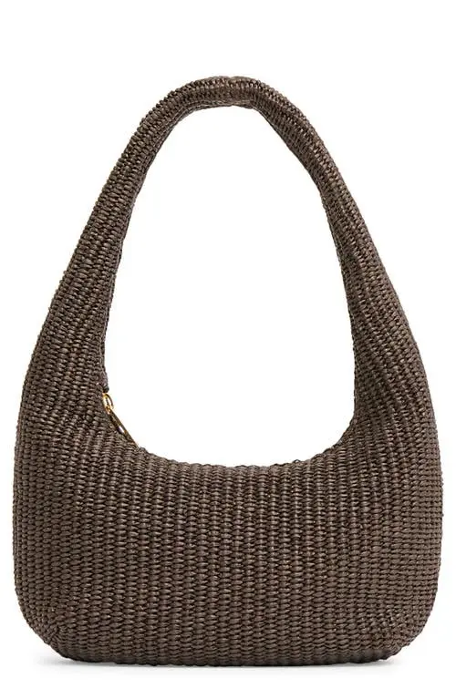 MANSUR GAVRIEL Mini Gnocci Raffia Hobo Bag - Ebony